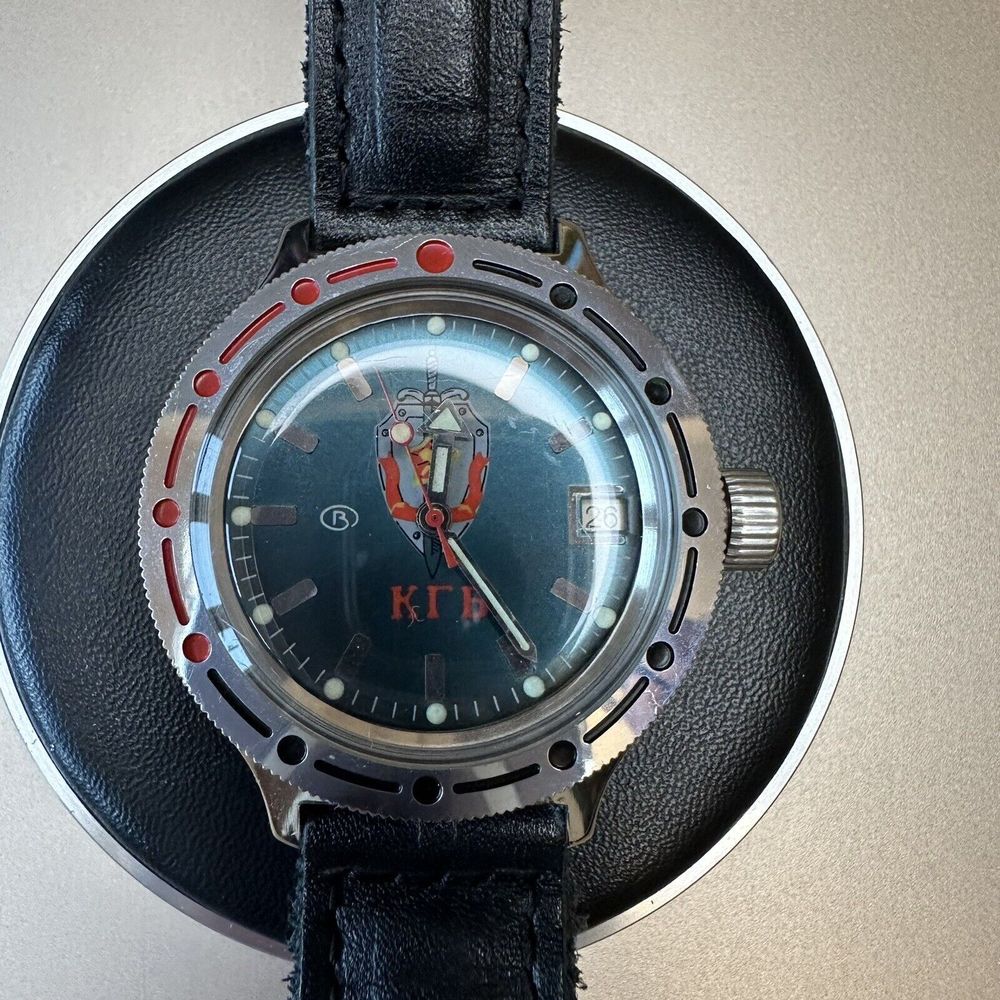 Vostok Amphibian Mens Automatic Dive Watch Russia Lea… - Gem